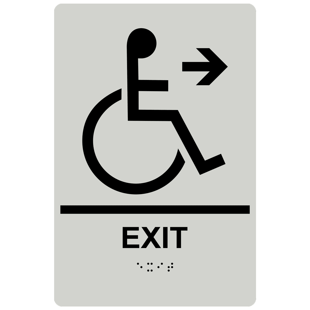 ADA Exit Braille Sign RRE-14792_BLKonPRLGY Enter / Exit