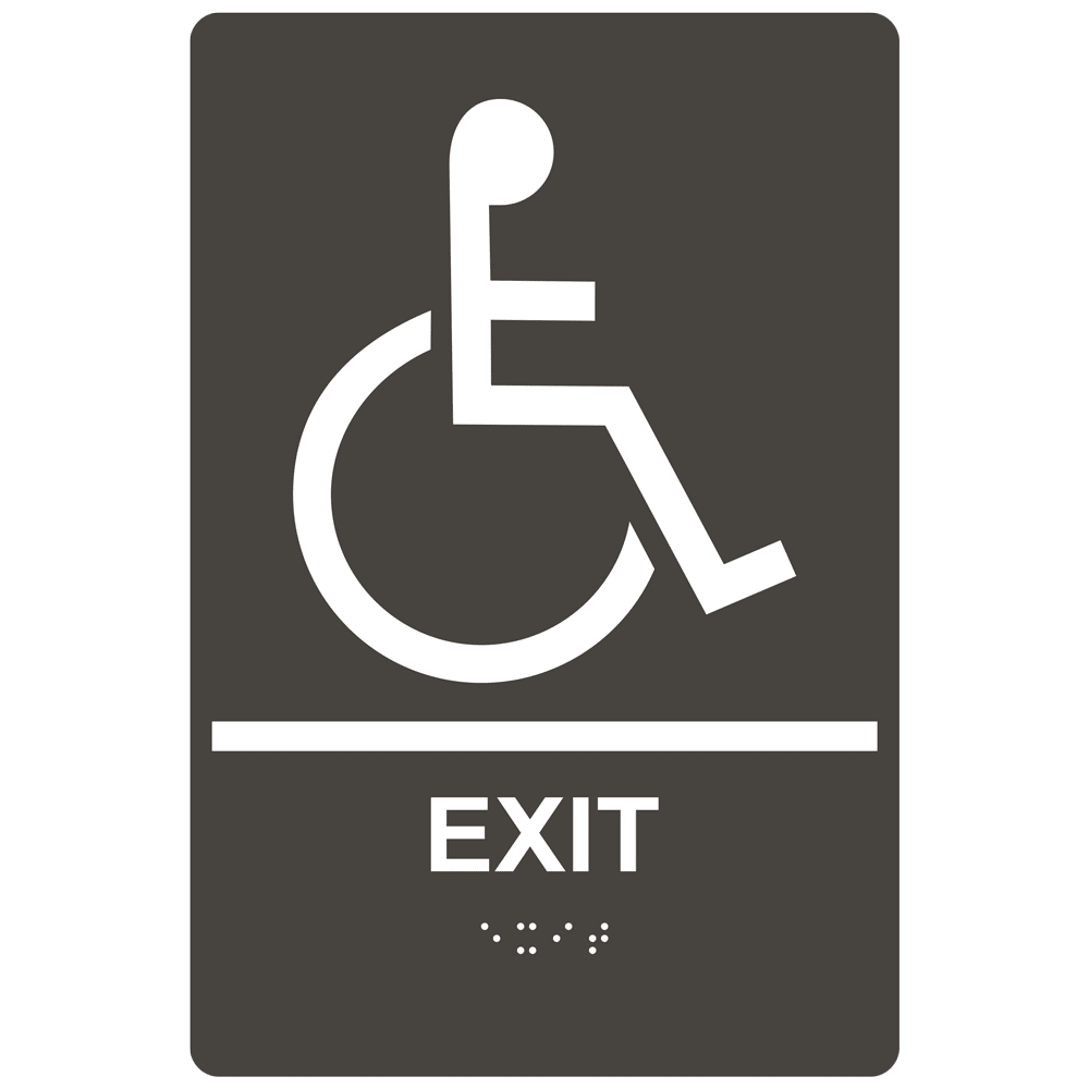 ADA Exit Braille Sign RRE-16802_WHTonCHGRY Enter / Exit