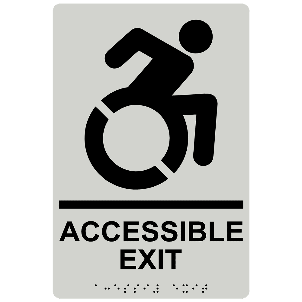Accessible Exit Braille Sign With Dynamic Accessibility Symbol RRE ...