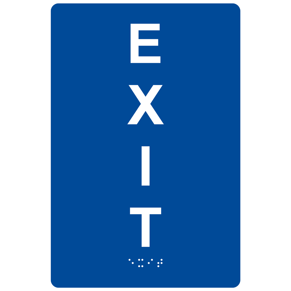 ADA Exit White on Blue Sign RRE-19471_WHTonBLU Enter / Exit