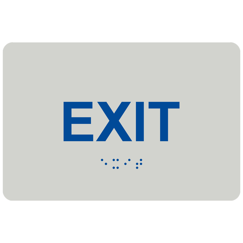 ADA Exit Braille Sign RRE-655_BLUonPRLGY Enter / Exit
