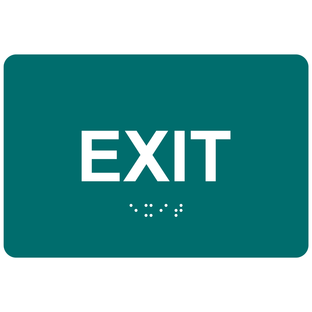 ADA Exit Braille Sign RRE-655_WHTonBHMABLU Enter / Exit