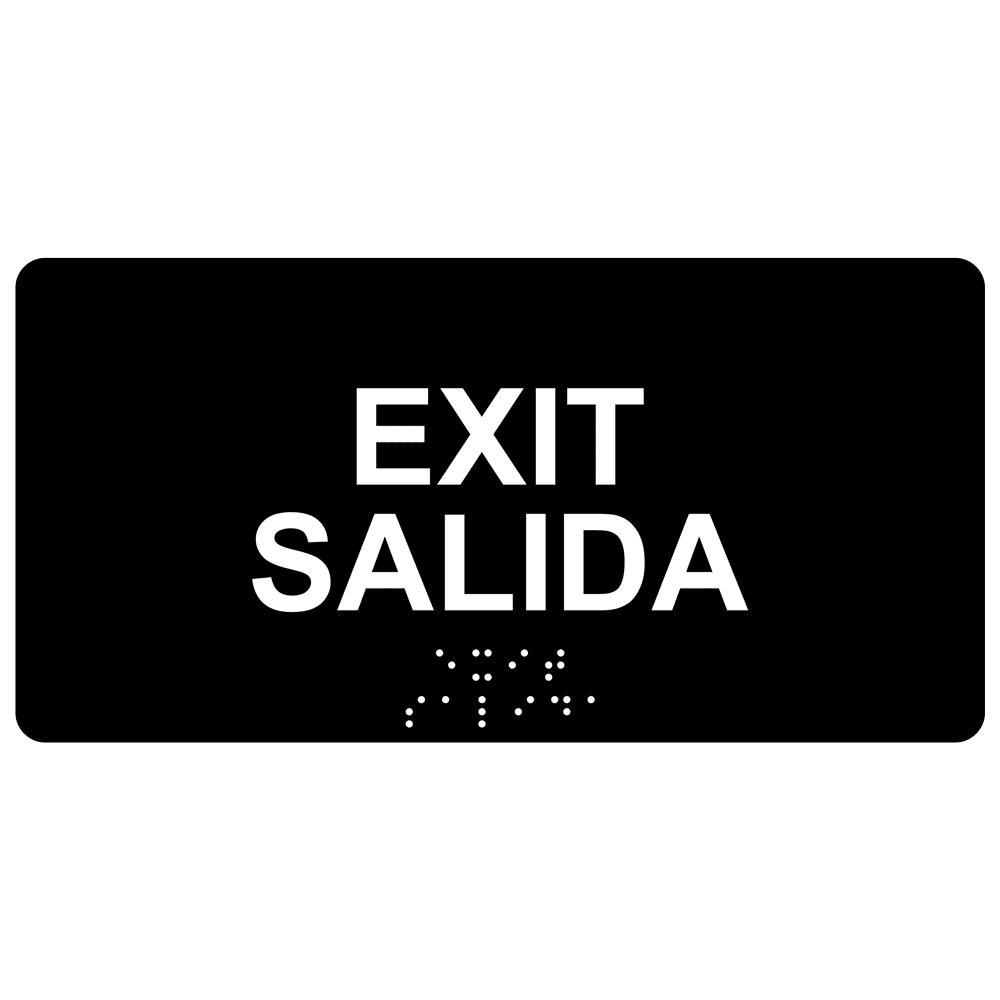 ADA Exit Bilingual Braille Sign RSMB-335_WHTonBLK
