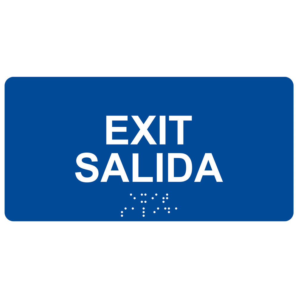 ADA Exit Bilingual Braille Sign RSMB-335_WHTonBLU