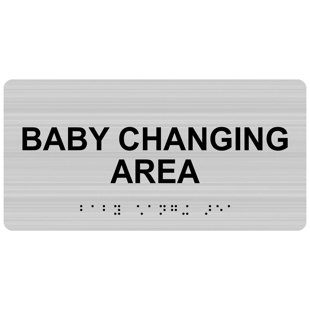 ADA Baby Changing Area (Braille = Sign RSME-265_BLKonBRSLVR