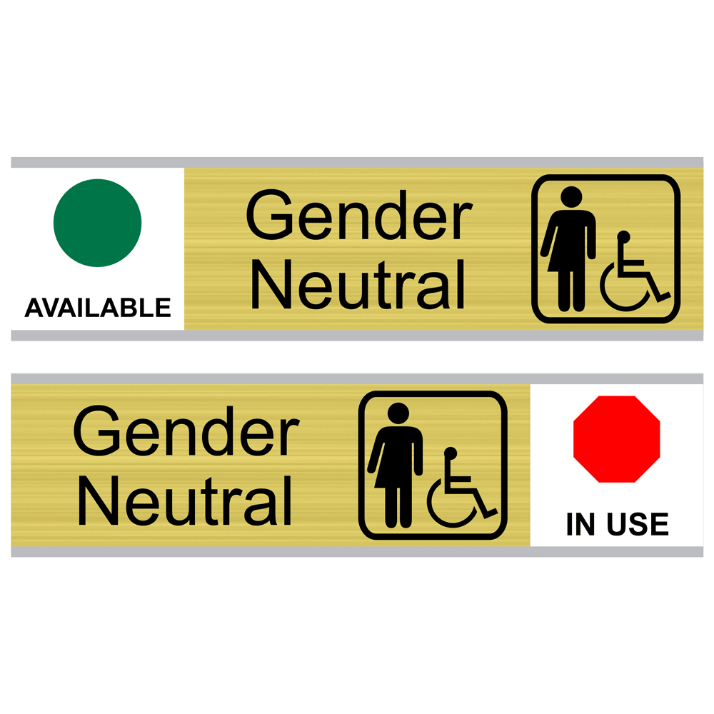 Gender Neutral (Available/In Use) Sliding Engraved Sign EGRE-25519-SYM ...