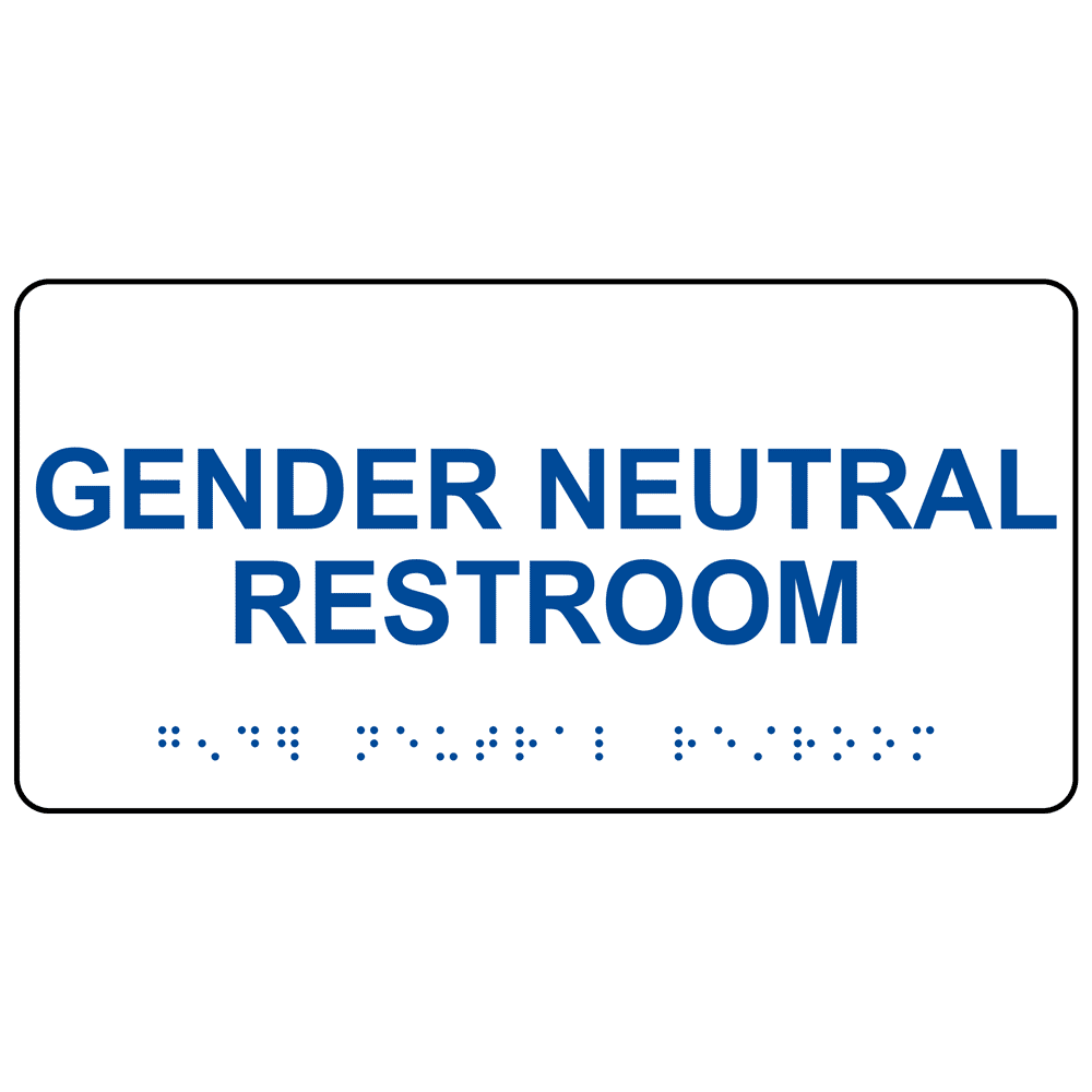 ADA Gender Neutral Restroom Braille Sign RSME-25515_BLUonWHT