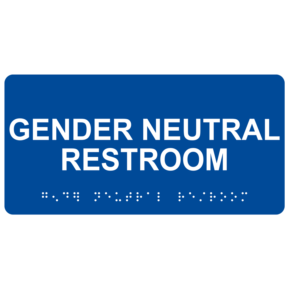 ADA Gender Neutral Restroom Braille Sign RSME-25515_WHTonBLU
