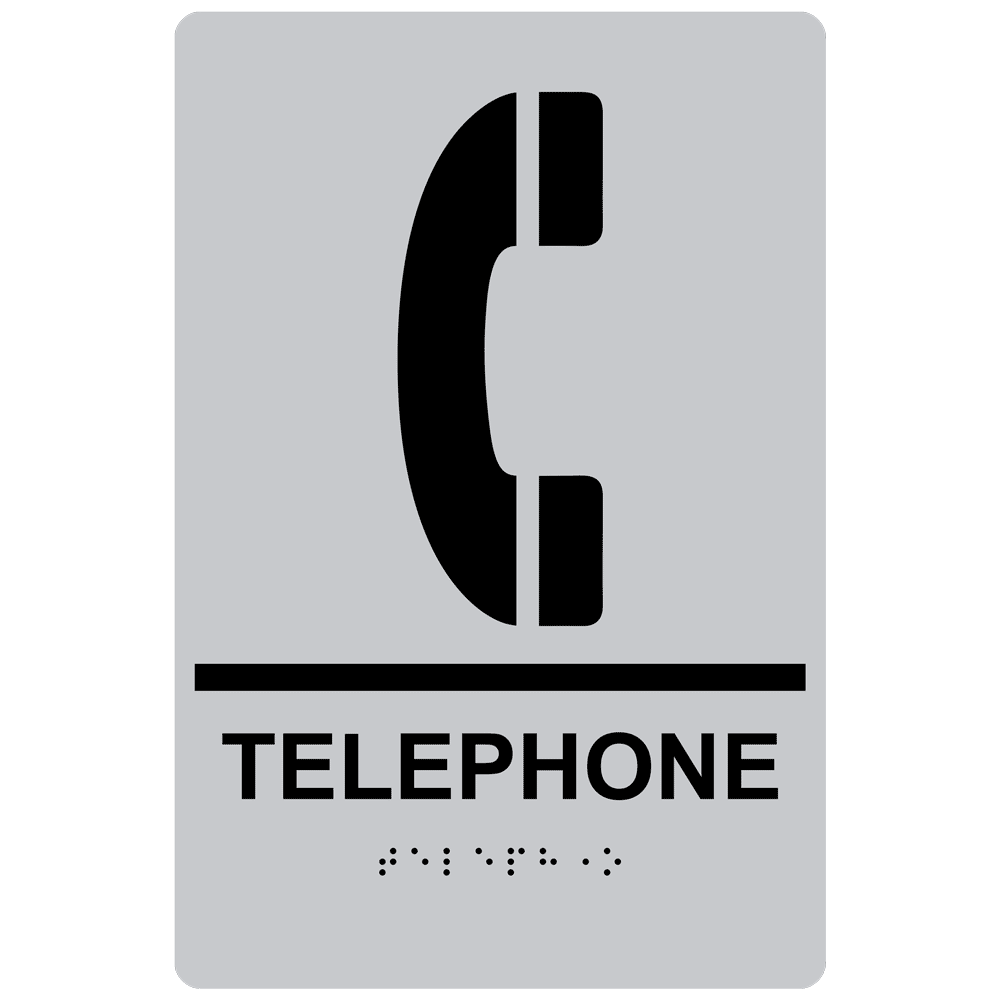 ADA Telephone With Symbol Braille Sign RRE-200_BLKonSLVR Information