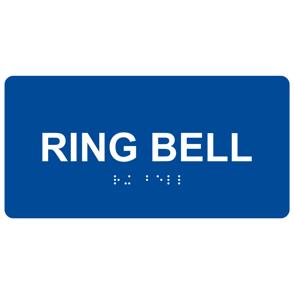 ADA Ring Bell Braille Sign RSME-550_WHTonBLU
