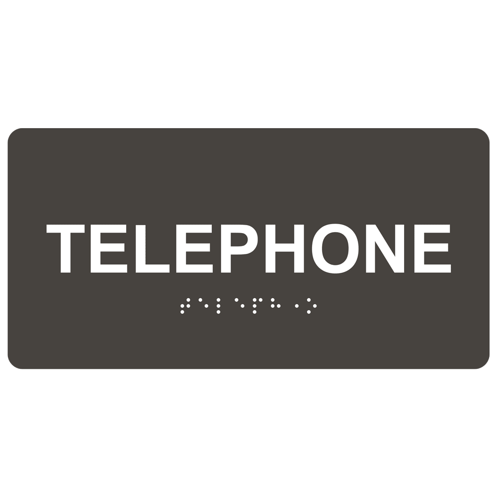 ADA Telephone Braille Sign RSME-590_WHTonCHGRY