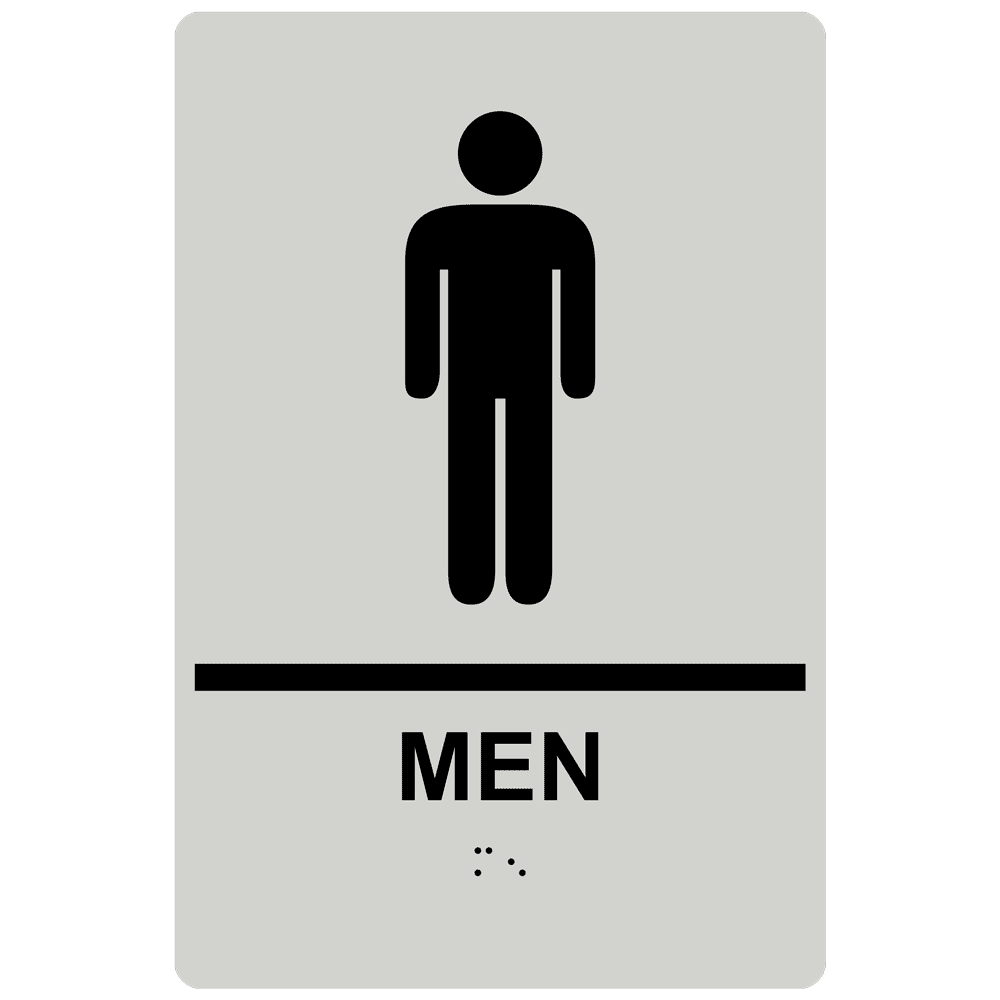 ADA Men Braille Sign RRE-145_BLKonPRLGY Mens / Boys