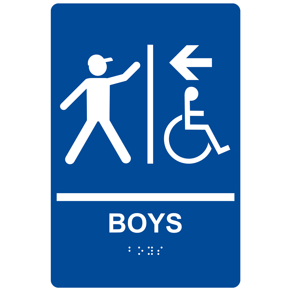ADA Boys With Arrow Braille Sign RRE-14769_WHTonBLU Mens / Boys