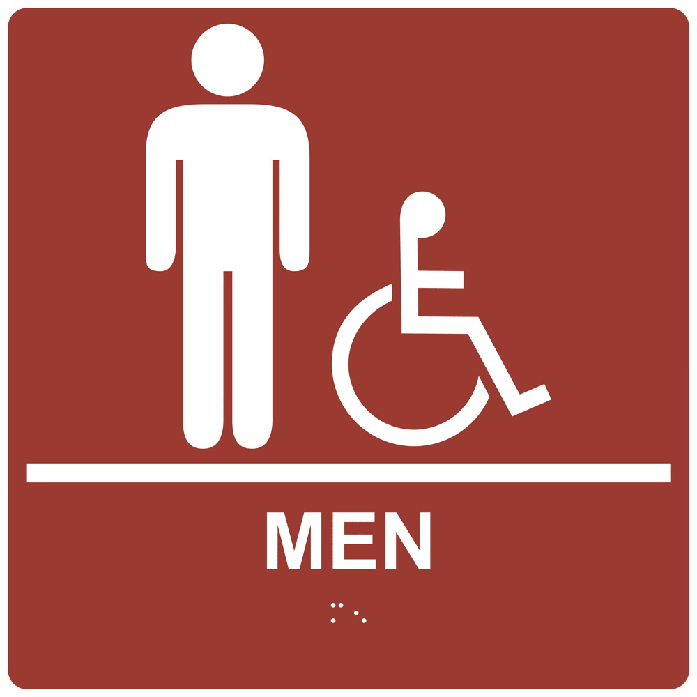 ADA Men Braille Sign RRE-150-99_WHTonCanyon Mens / Boys