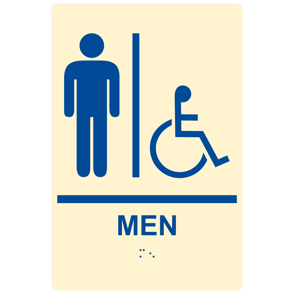 ADA Men Braille Sign RRE-150_BLUonIvory Mens / Boys
