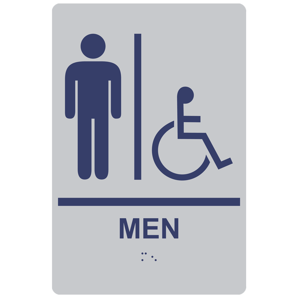 ADA Men Braille Sign RRE-150_MRNBLUonSLVR Mens / Boys