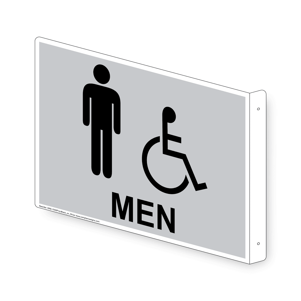 Men Black on Silver Sign With Symbol RRE-7050Proj-BLKonSLVR Mens / Boys