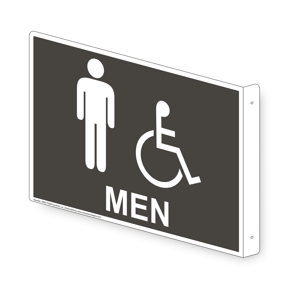 Men White on Gray Sign With Symbol RRE-7050Proj-WHTonCHGRY Mens / Boys