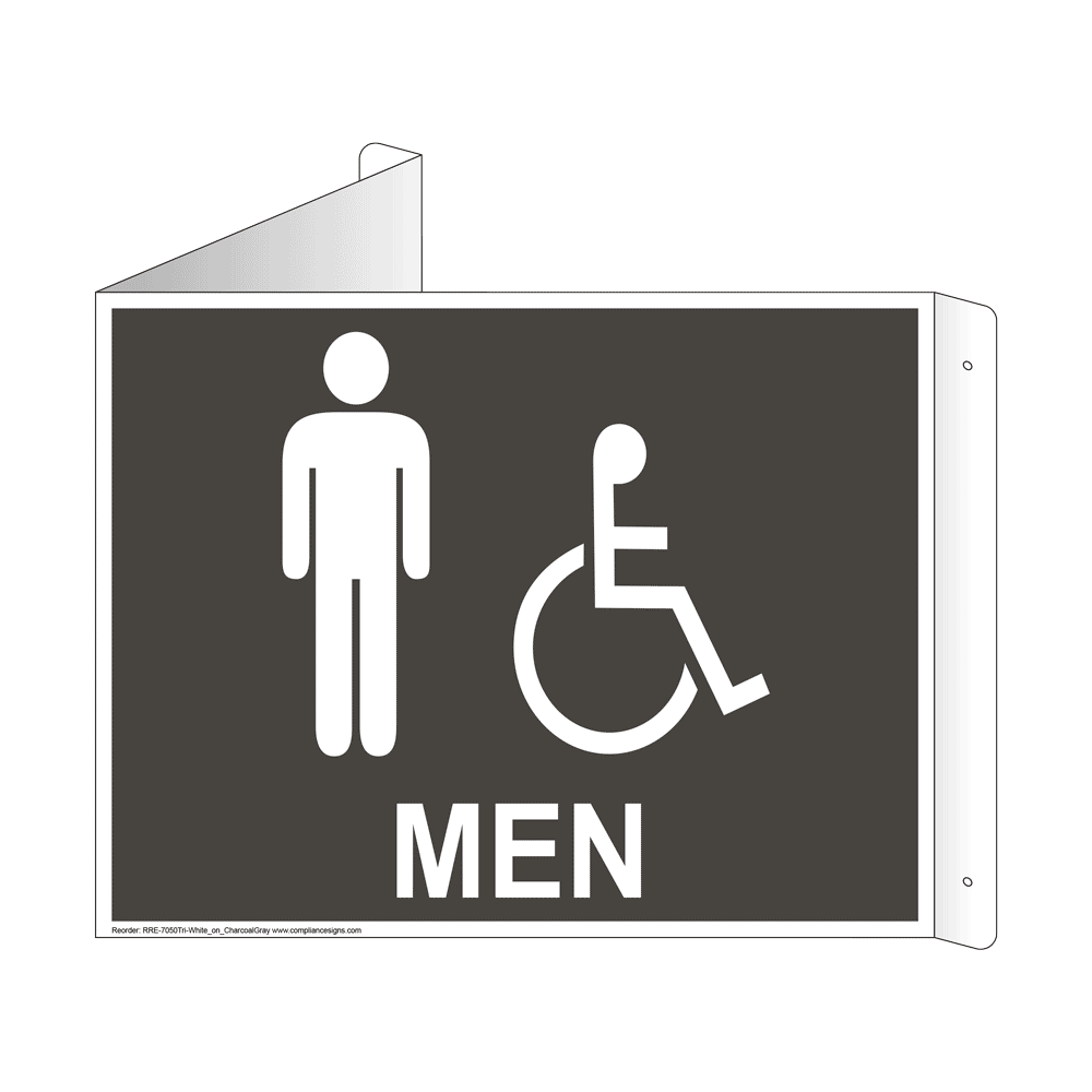 Men White on Gray Sign With Symbol RRE-7050Tri-WHTonCHGRY Mens / Boys