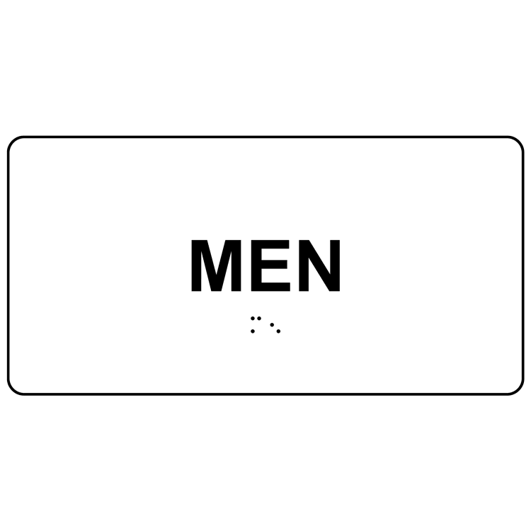 ADA Men (Braille = Men) Sign RSME-430_BLKonWHT