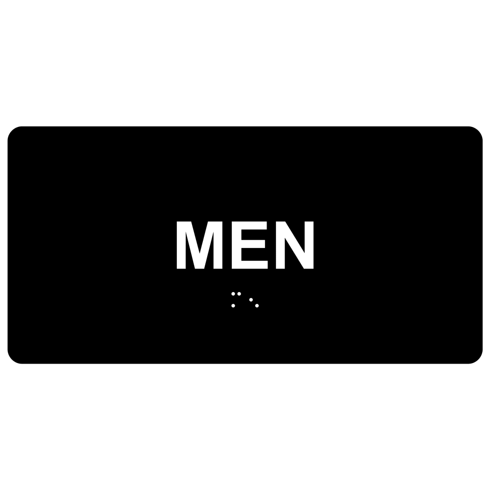 ADA Men Braille Restroom Sign RSME-430_WHTonBLK
