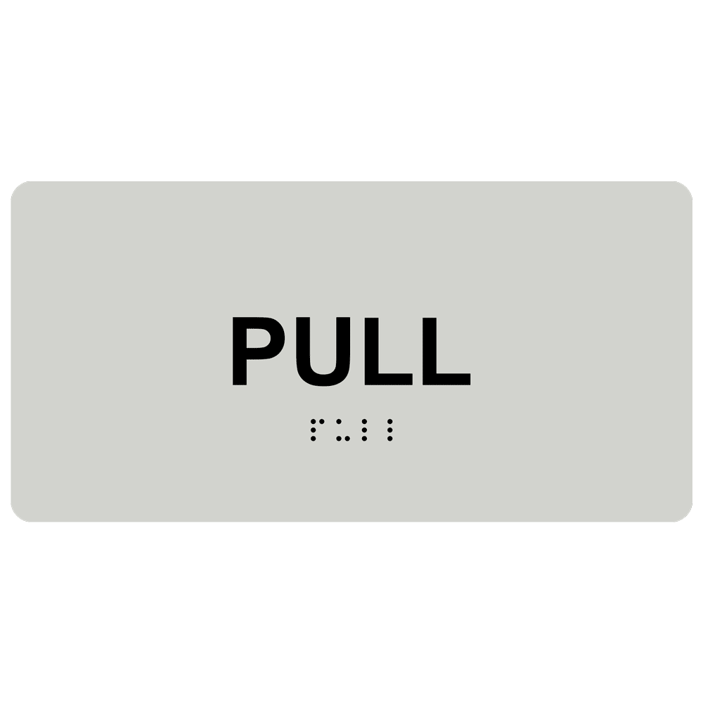 ADA Pull Braille Sign RSME-520_BLKonPRLGY