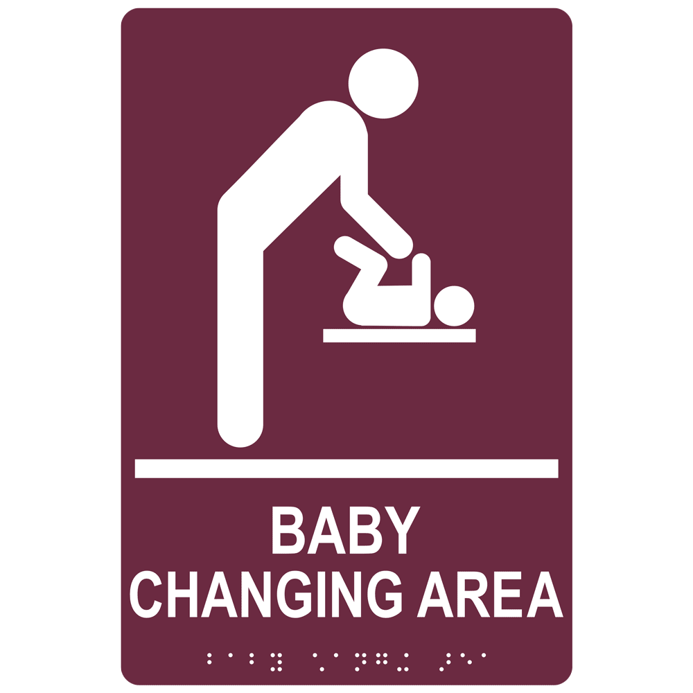 ADA Baby Changing Area Braille Sign RRE-175_WHTonBRG Restroom General