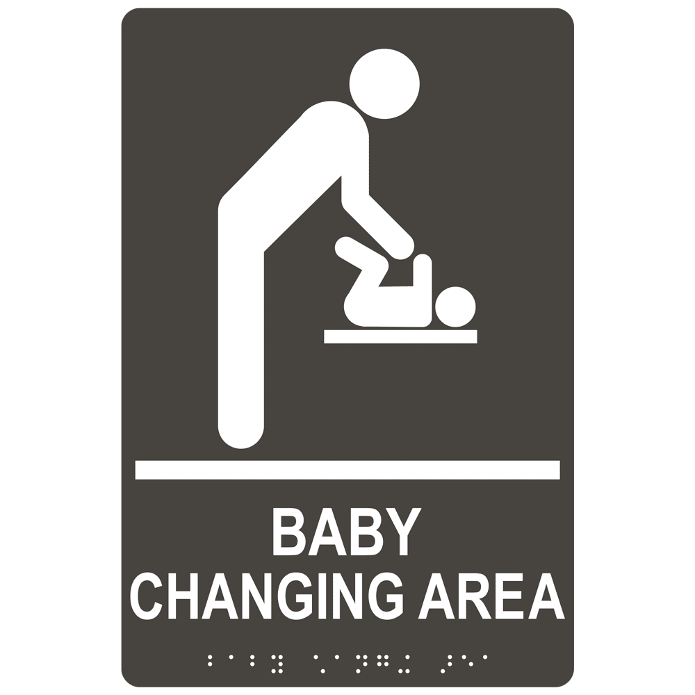 ADA Baby Changing Area Braille Sign RRE-175_WHTonCHGRY Restrooms