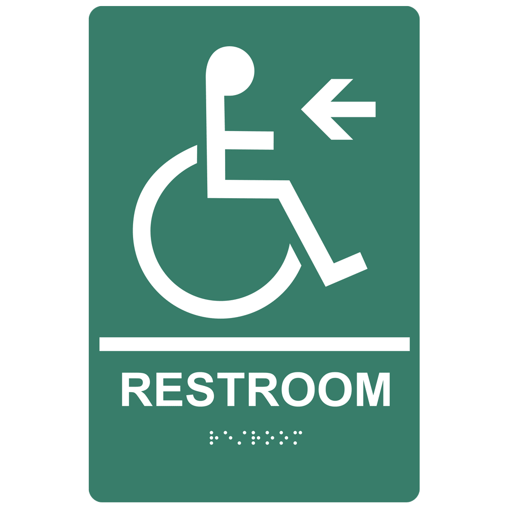 Pine Green ADA Accessible Restroom Braille Sign With Symbol RRE-35195 ...