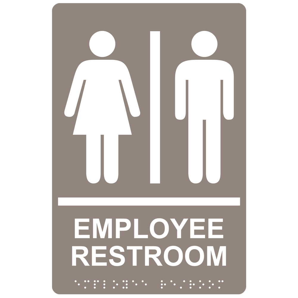 ADA Employee Restroom Braille Sign RRE-805_WHTonTaupe Restroom General