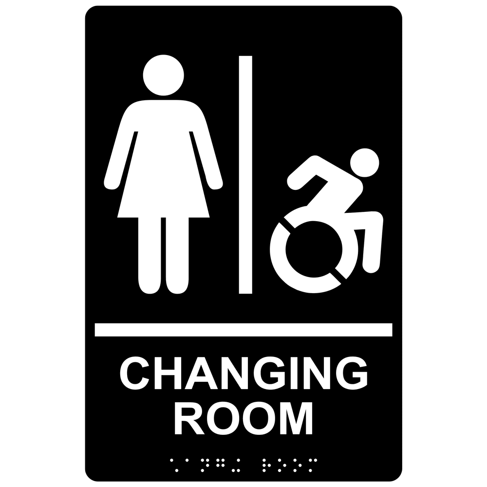 Womens Changing Room Braille Sign With Dynamic Accessibility Symbol RRE ...