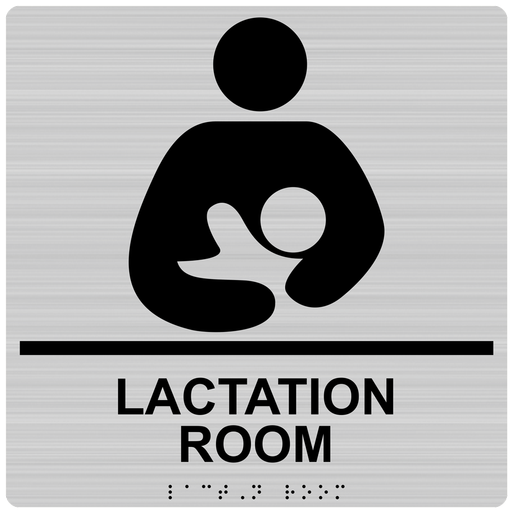 ADA Lactation Room (Braille = Sign RRE-37151-99_BLKonBRSLVR