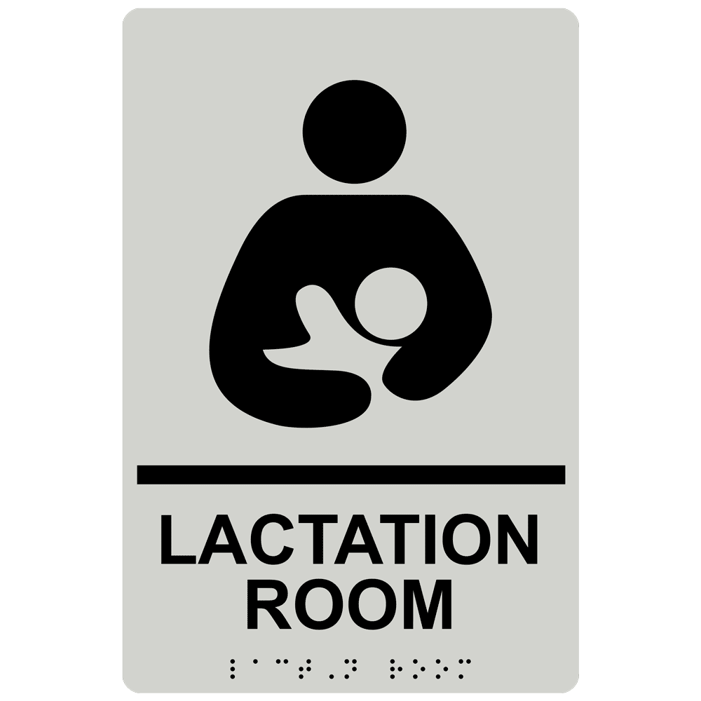 ADA Braille Lactation Room Sign with Symbol RRE-37151-BLKonPRLGY