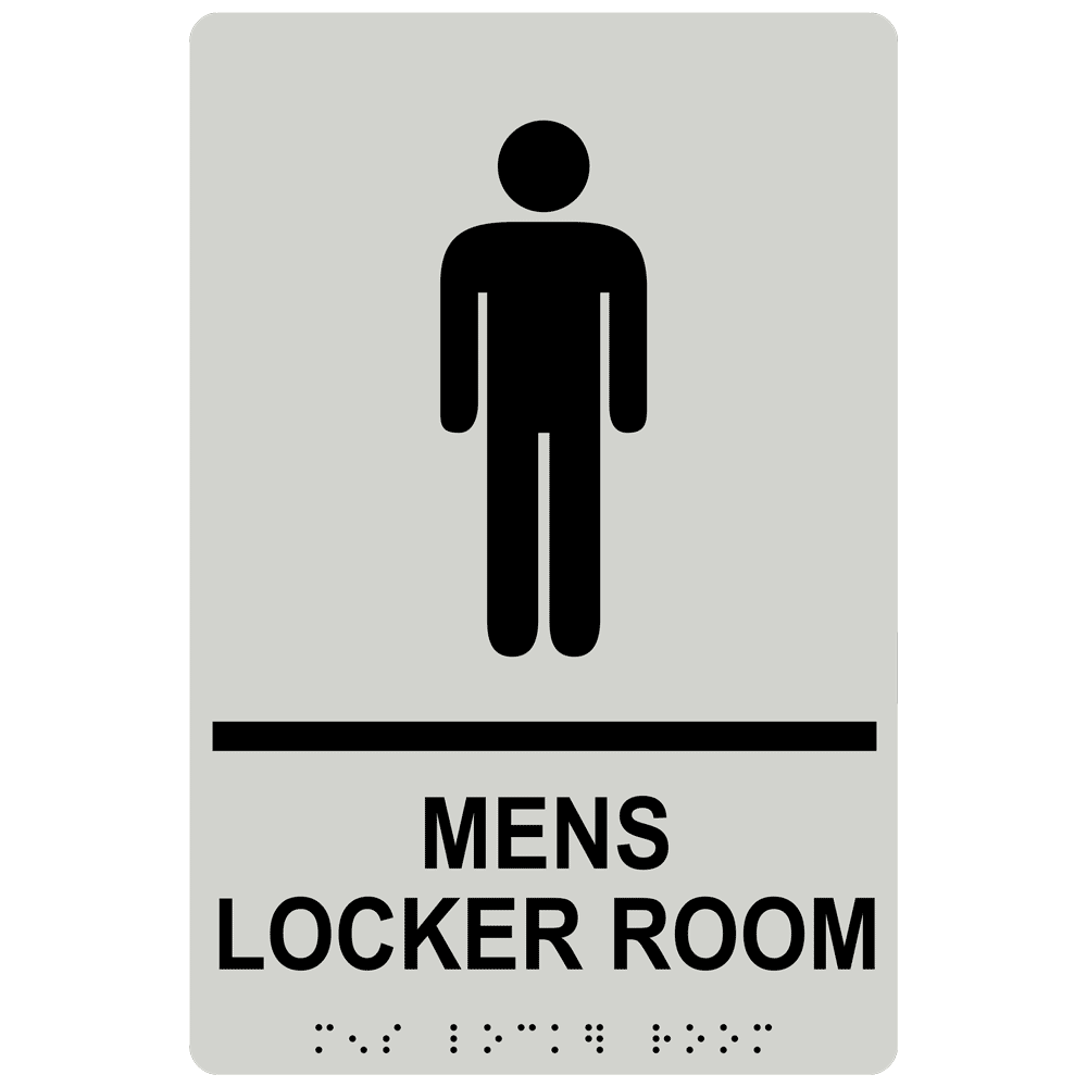 ADA Mens Locker Room Braille Sign RRE-690_BLKonPRLGY Wayfinding