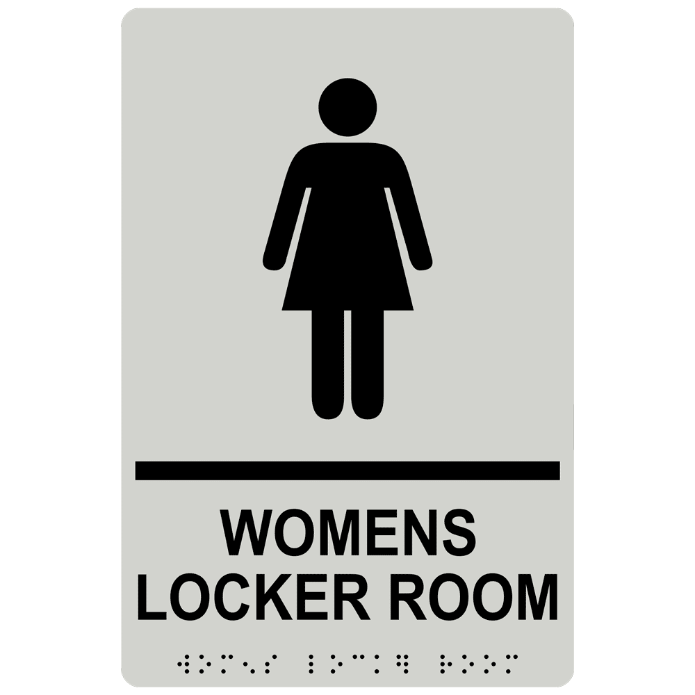 ADA Womens Locker Room With Symbol Braille Sign RRE-695_BLKonPRLGY