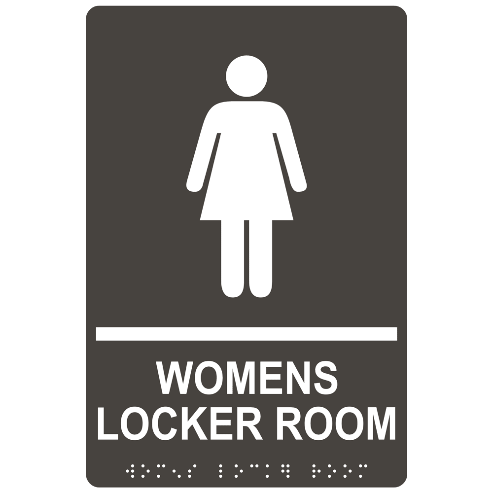 ADA Womens Locker Room With Symbol Braille Sign RRE-695_WHTonCHGRY