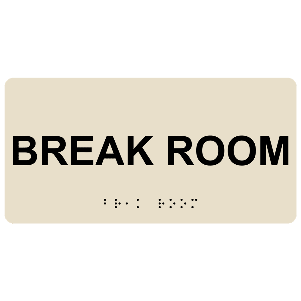 ADA Break Room Braille Sign RSME-266_BLKonAlmond