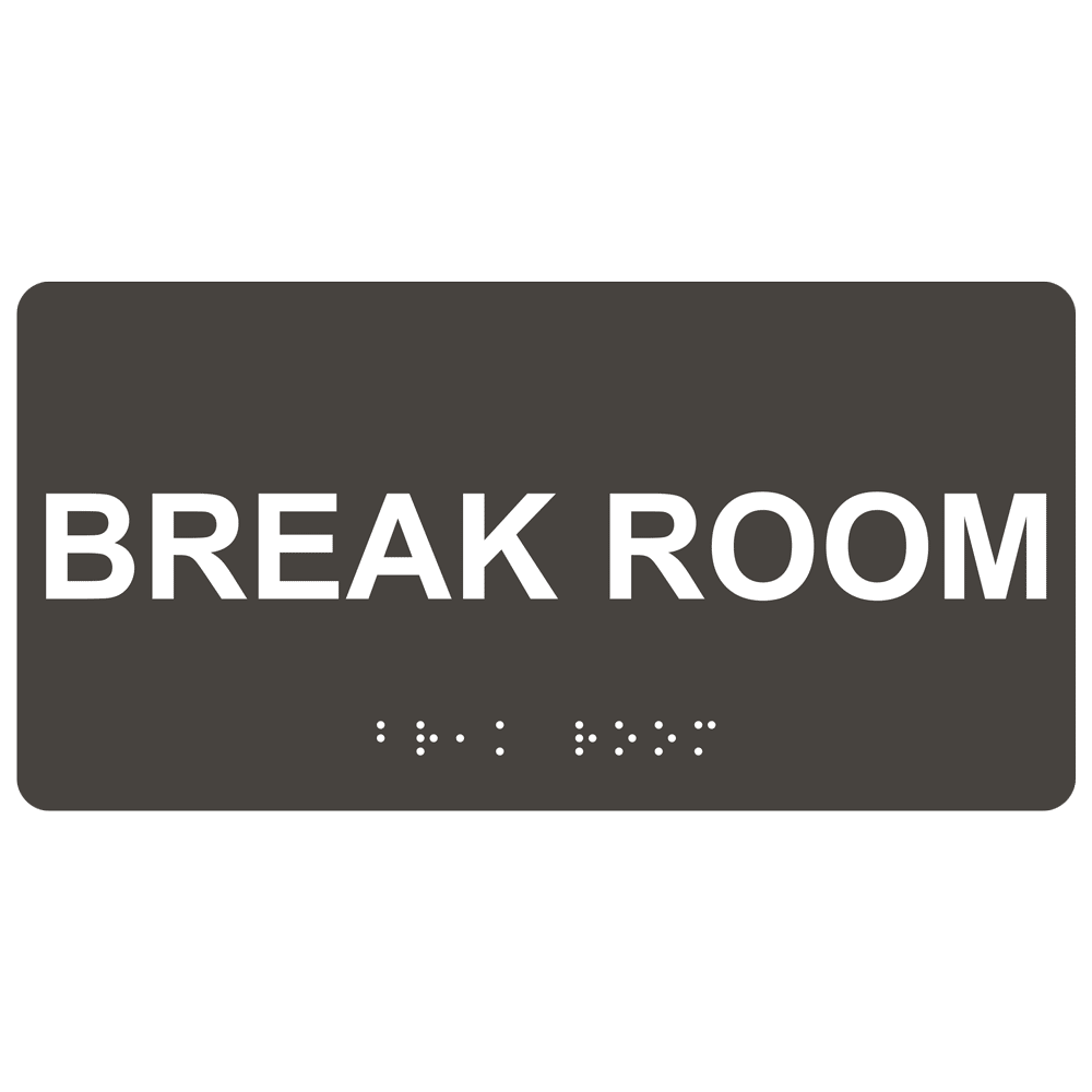 ADA Break Room Braille Sign RSME-266_WHTonCHGRY