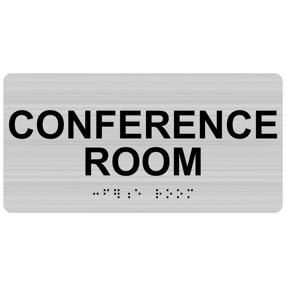 ADA Conference Room (Braille = Conference Sign RSME-285_BLKonBRSLVR