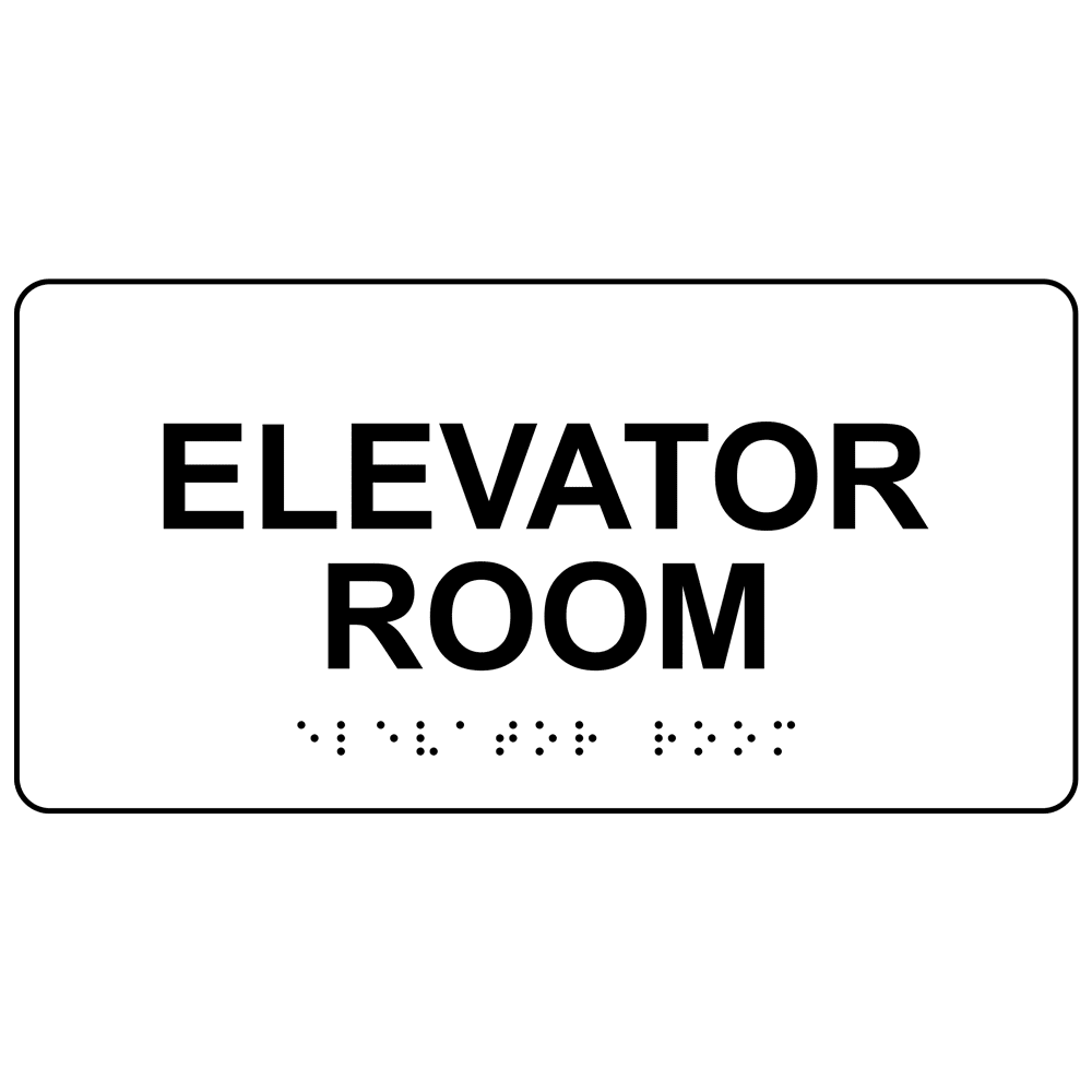 ADA Elevator Room Braille Sign RSME-303_BLKonWHT