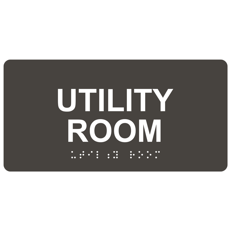 ADA Utility Room Braille Sign RSME-31858_WHTonCHGRY