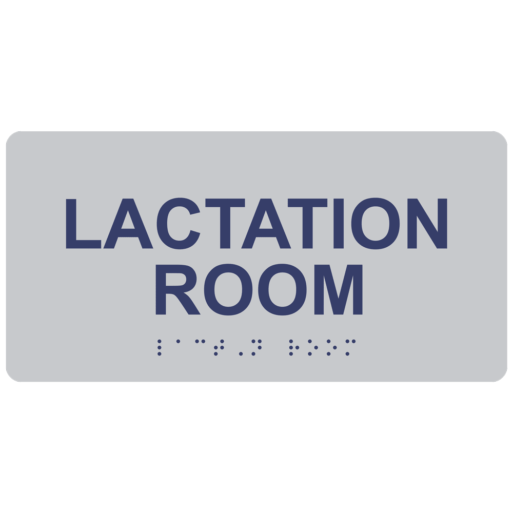 ADA Lactation Room Braille Sign RSME-37153-MBLUonSLVR