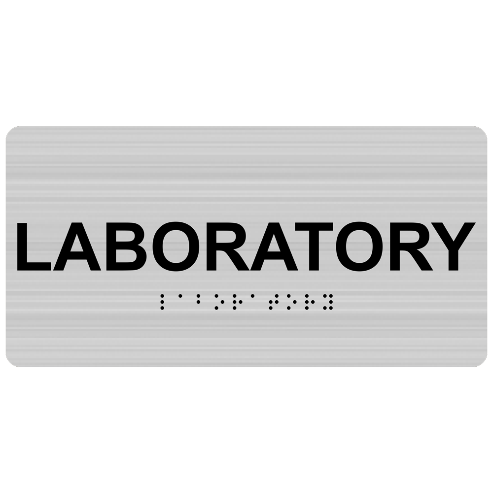 ADA Laboratory (Braille = Laboratory) Sign RSME-390_BLKonBRSLVR