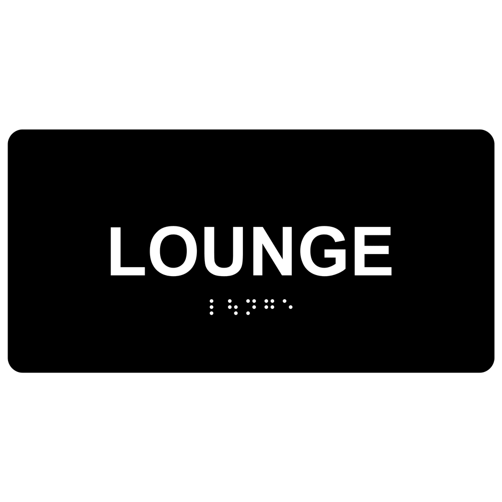 ADA Lounge Braille Sign RSME-405_WHTonBLK