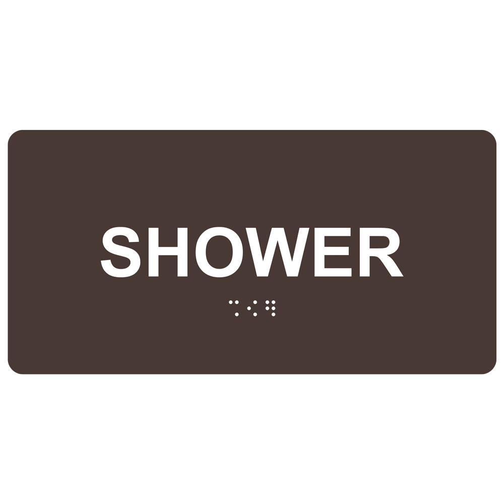 ADA Shower Braille Sign RSME-563-WHTonDKBN