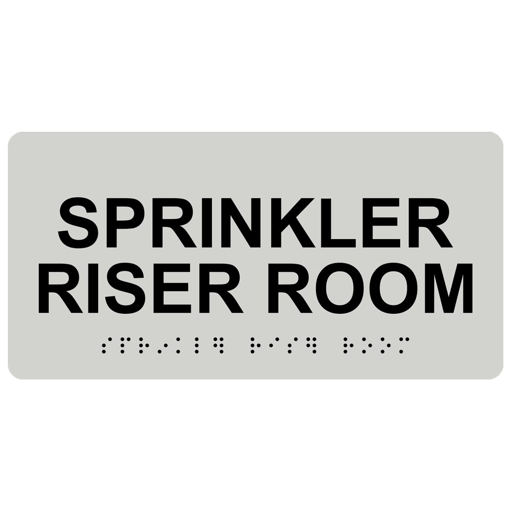 ADA Sprinkler Riser Room Braille Sign RSME-566_BLKonPRLGY