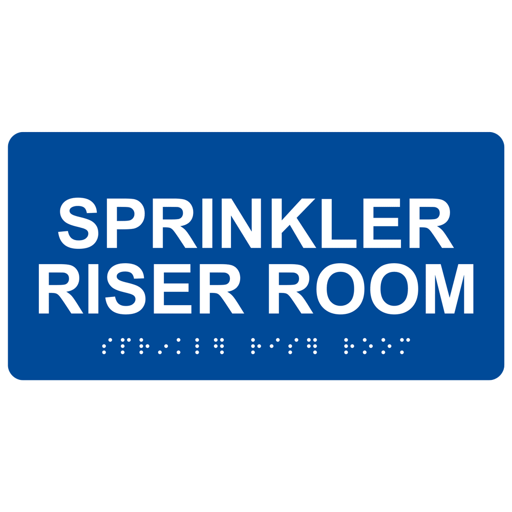ADA Sprinkler Riser Room Braille Sign RSME-566_WHTonBLU