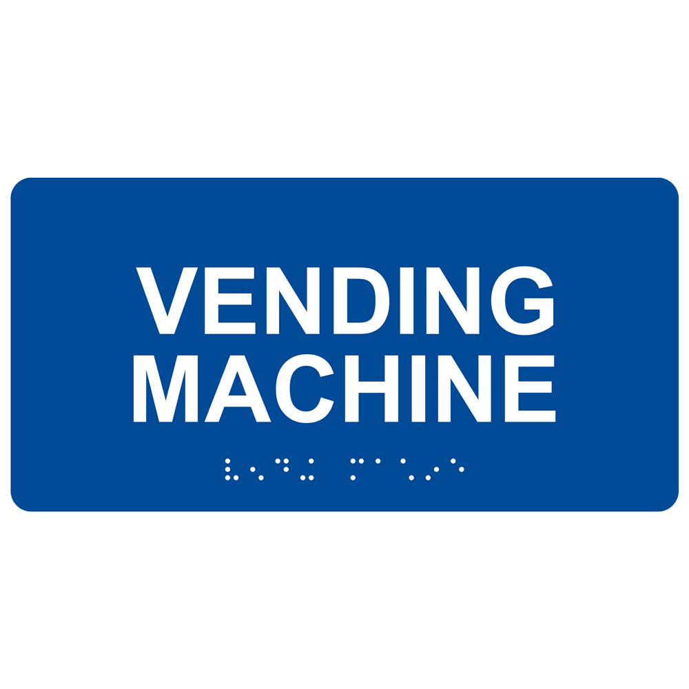 ADA Braille Vending Machine Sign RSME-630_WHTonBLU