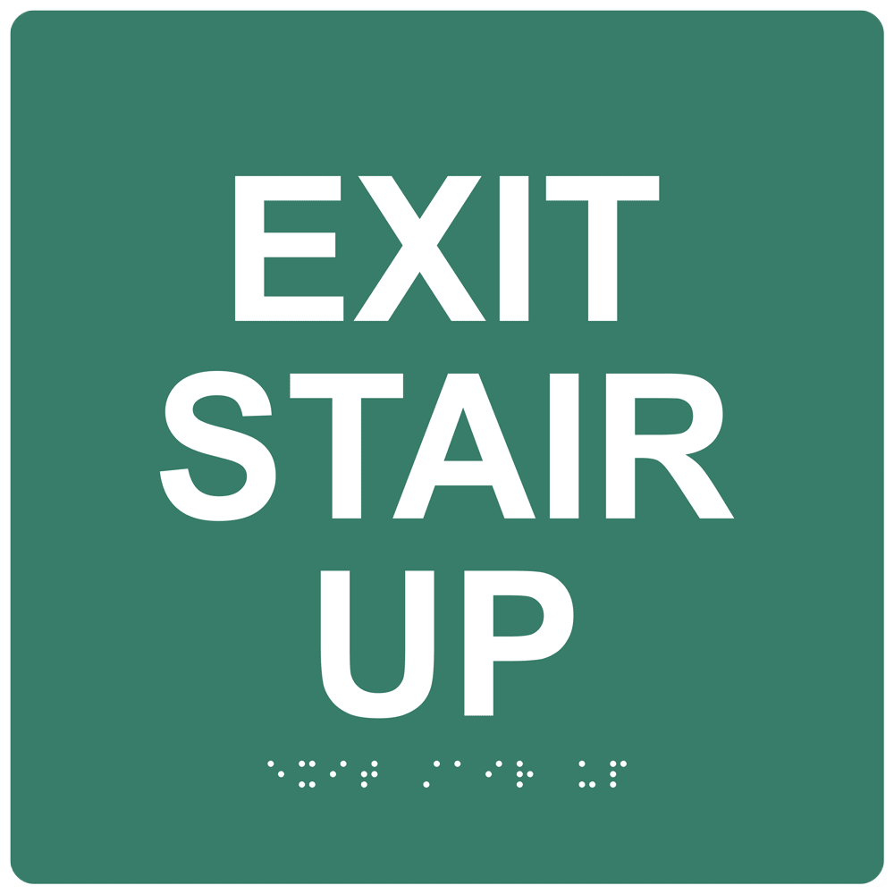 Square ADA Exit Stair Up (Braille = Exit Stair Up) Sign RRE-665-99 ...