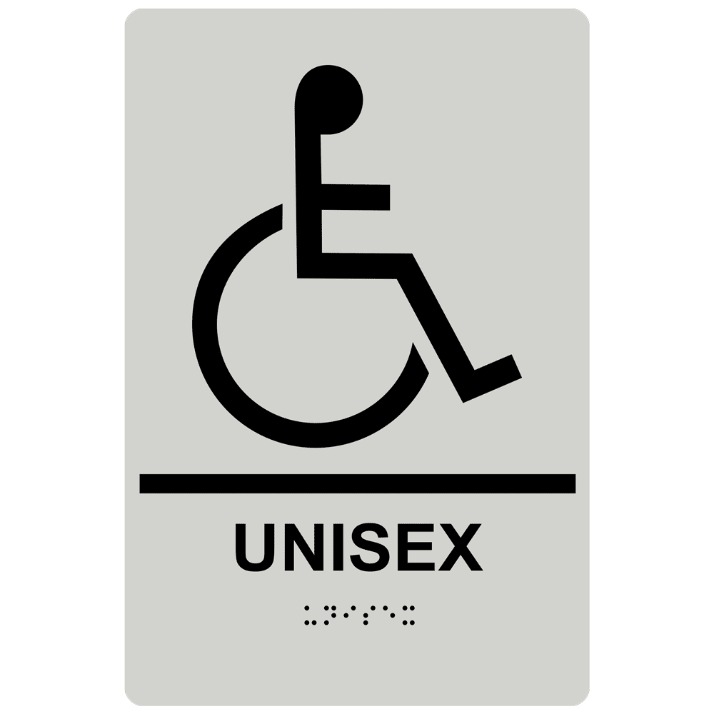 Pearl Gray ADA Accessible Unisex Braille Sign With Symbol RRE-35196 ...